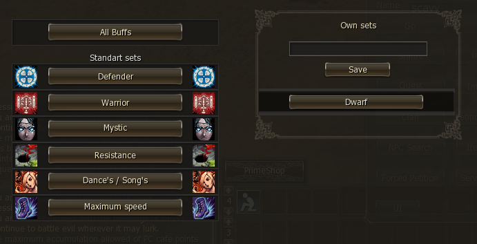 Buffs available through ALT-B. - Guides - Lineage 2 Toggle Community